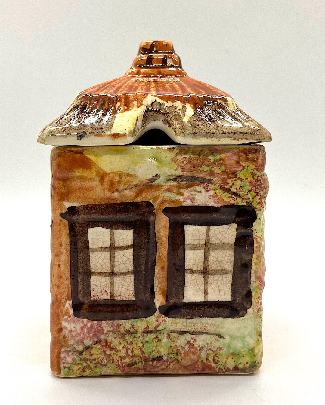 Vintage Cottageware Sugar Bowl Square With Lid, Price Bros, Made in ...