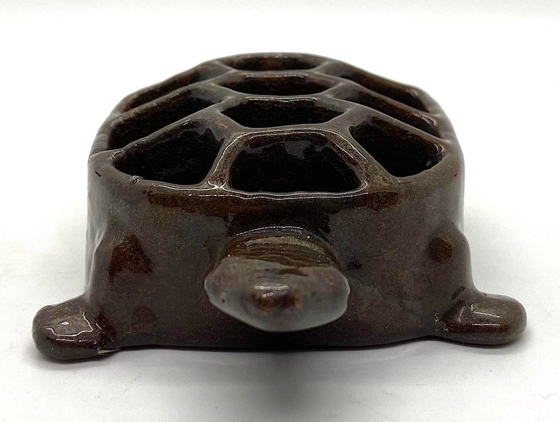 Vintage Enameled Turtle Flower Frog Floralarranging Ikebana - Etsy