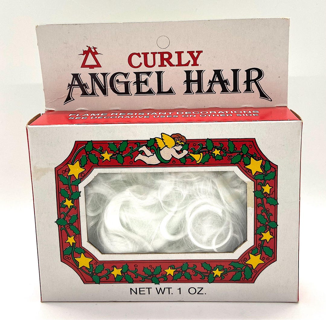 Vintage Curly White Angel Hair, Spun Glass Fiber, National Tinsel Co ...