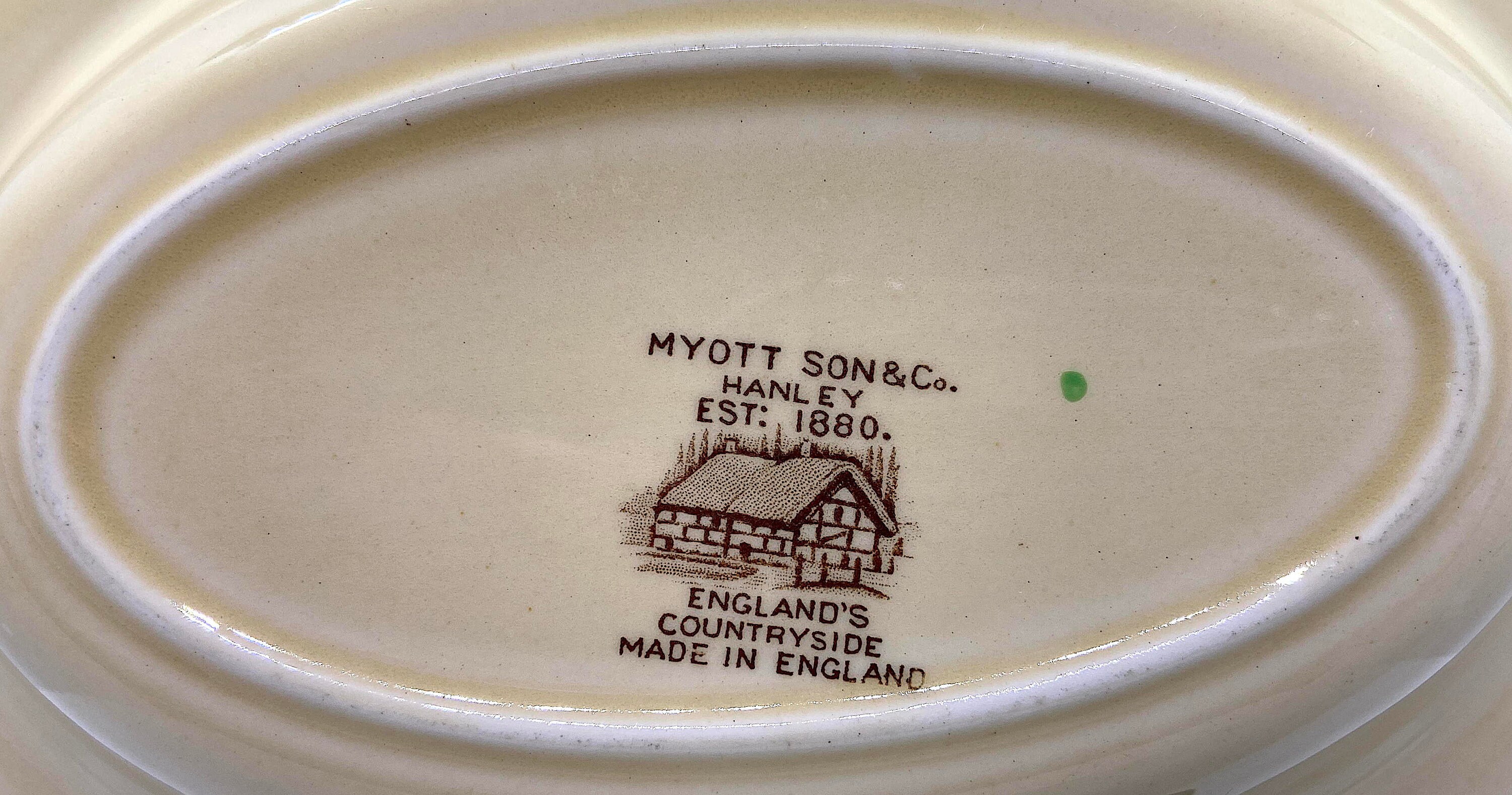 Vintage Myott Sons & Co. Polychrome Oval Vegetable Serving Bowl ...