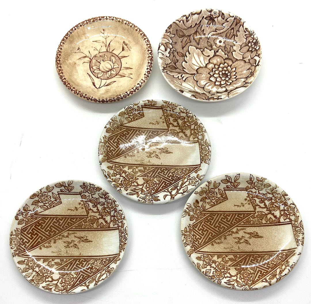 Antique Butter Pats, Victorian Aesthetic Brown Transferware, Assortment ...