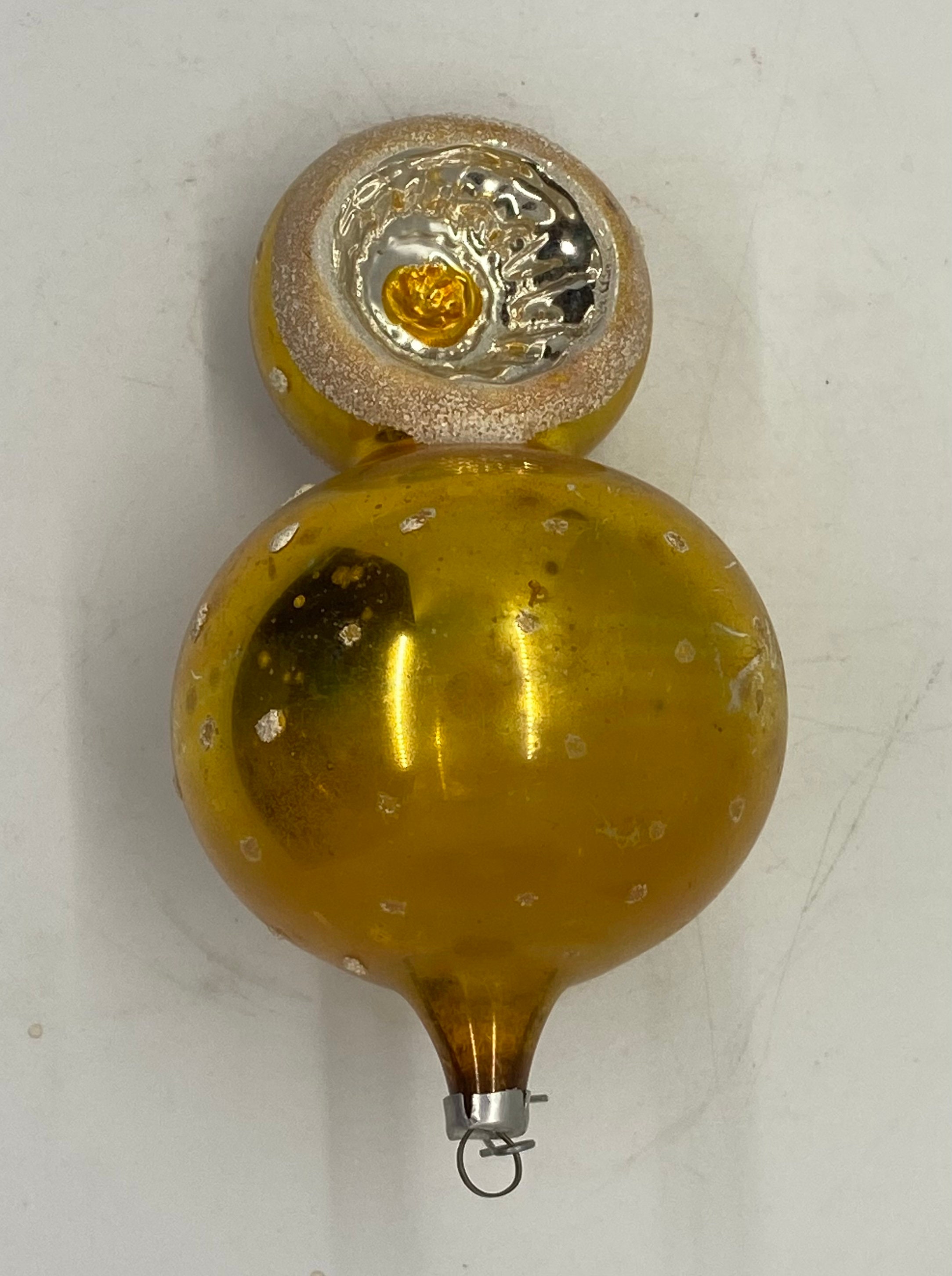 Vintage West Germany Gold Glass Ball Ornament, Christmas Tree,double ...