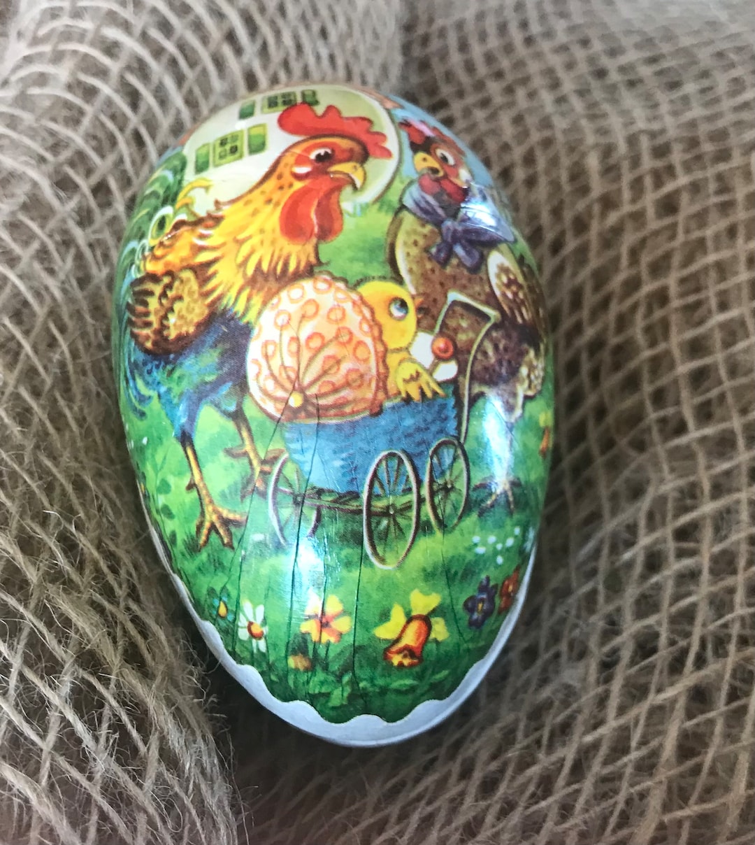 Vintage German Papier-mâché Easter Egg,chicks, MCM, East Germany - Etsy