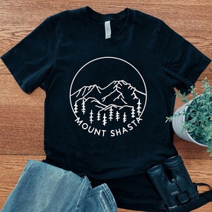 Mount Shasta Minimalist T-shirt - Mountain Themed T Shirt, Hiking Tees ...
