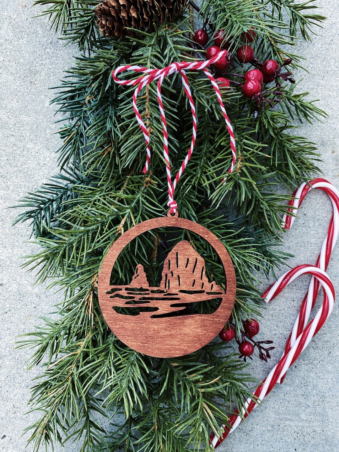 Haystack Rock - Oregon - Cannon Beach - Wooden Ornament, Hiker Gift ...