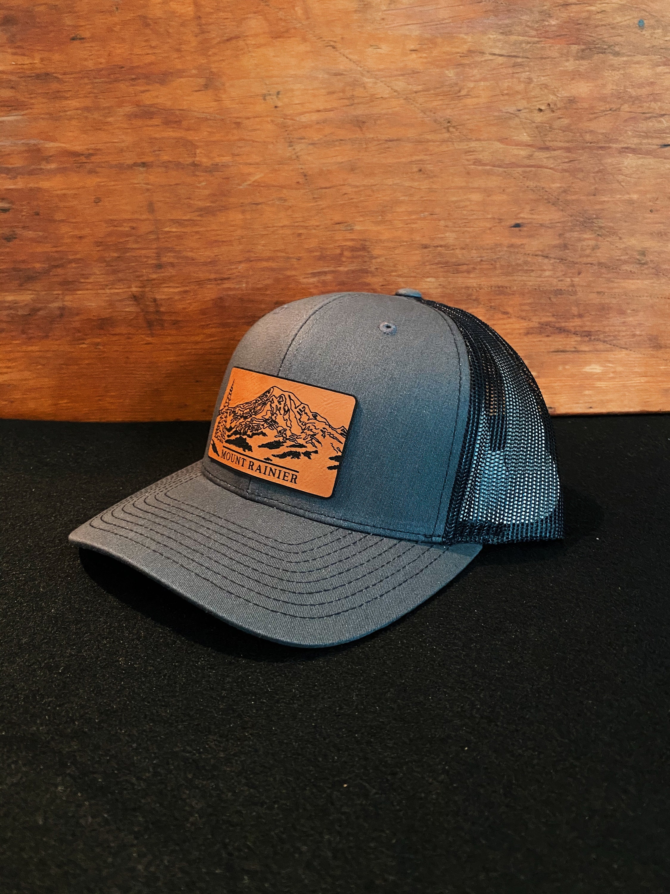 Mt. Rainier Washington Cascades Mountain Leather Patch | Etsy