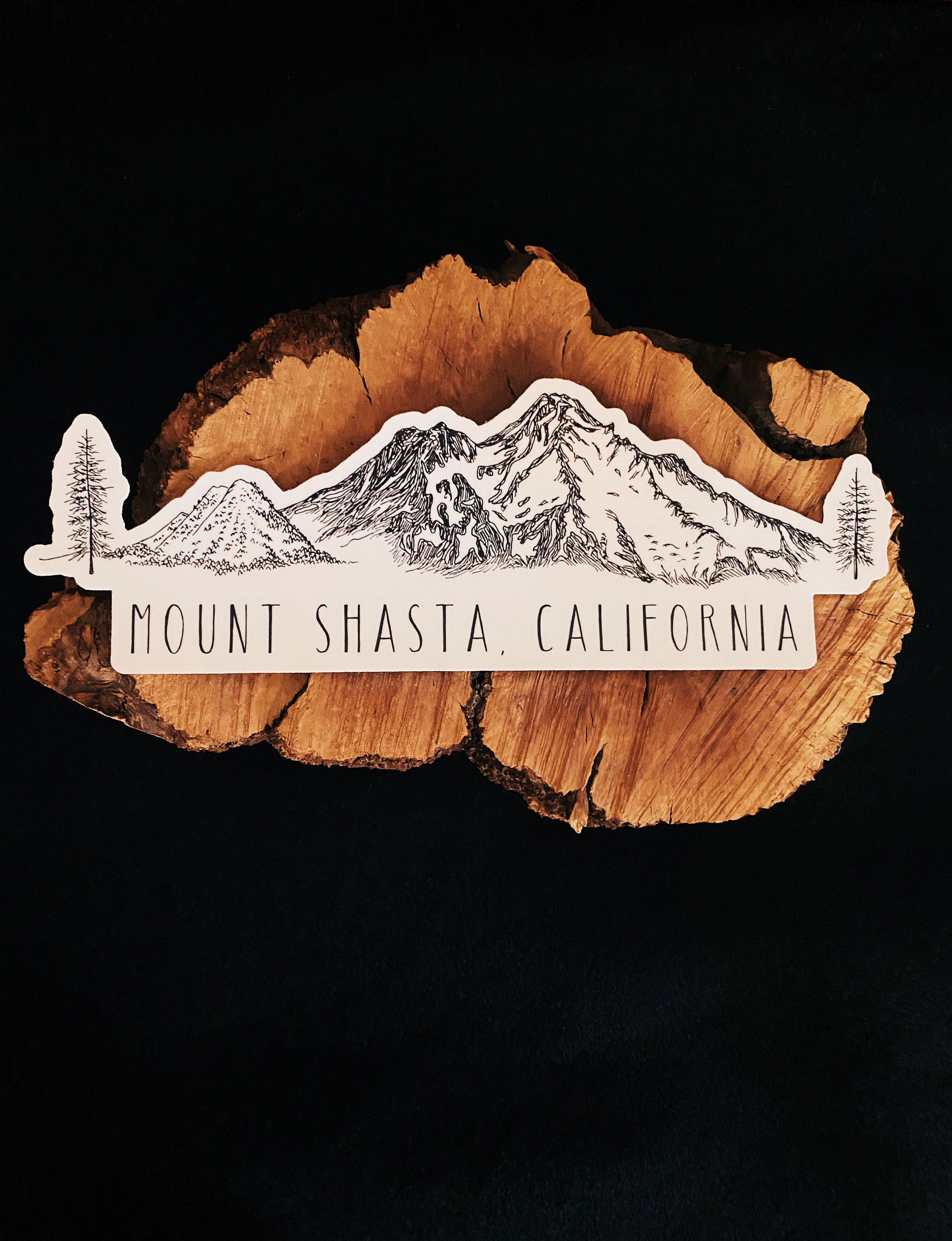Mt. Shasta Bumper Sticker Mount Shasta Pen & Ink Sticker | Etsy