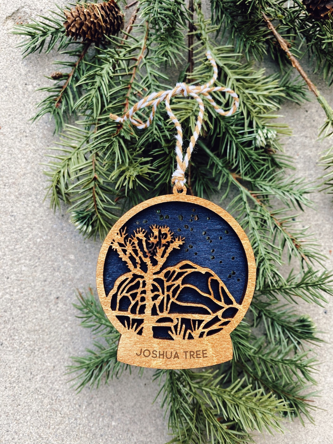 Joshua Tree National Park - Snow Globe Style Wood Ornament, Hiker Gift ...