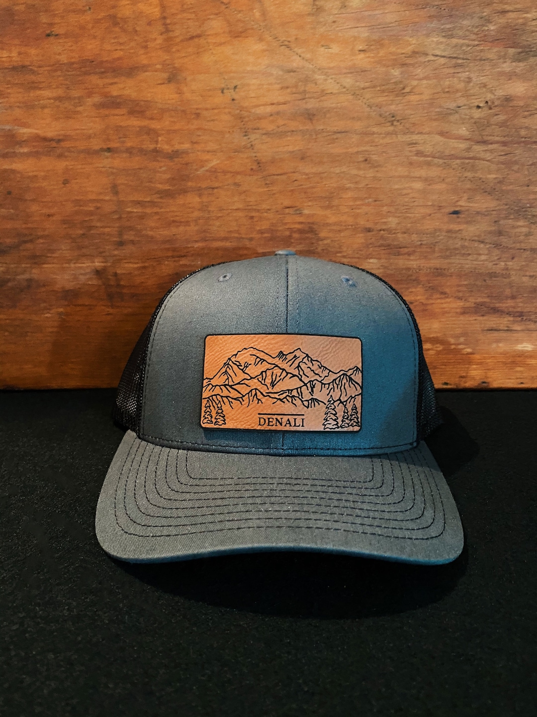 Denali Leather Patch Hat - Alaska - National Park - Mountain Leather ...