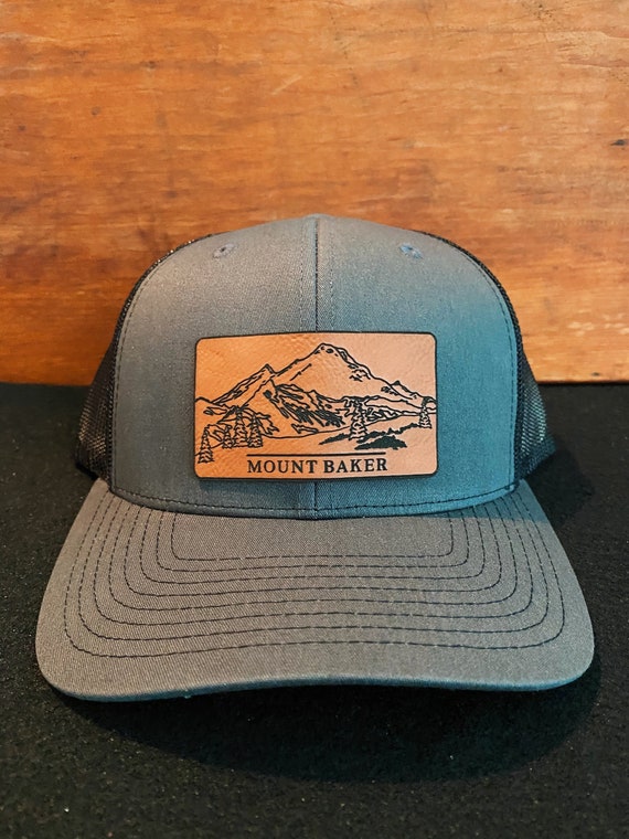 Mt. Baker Washington Cascades Mountain Leather Patch | Etsy