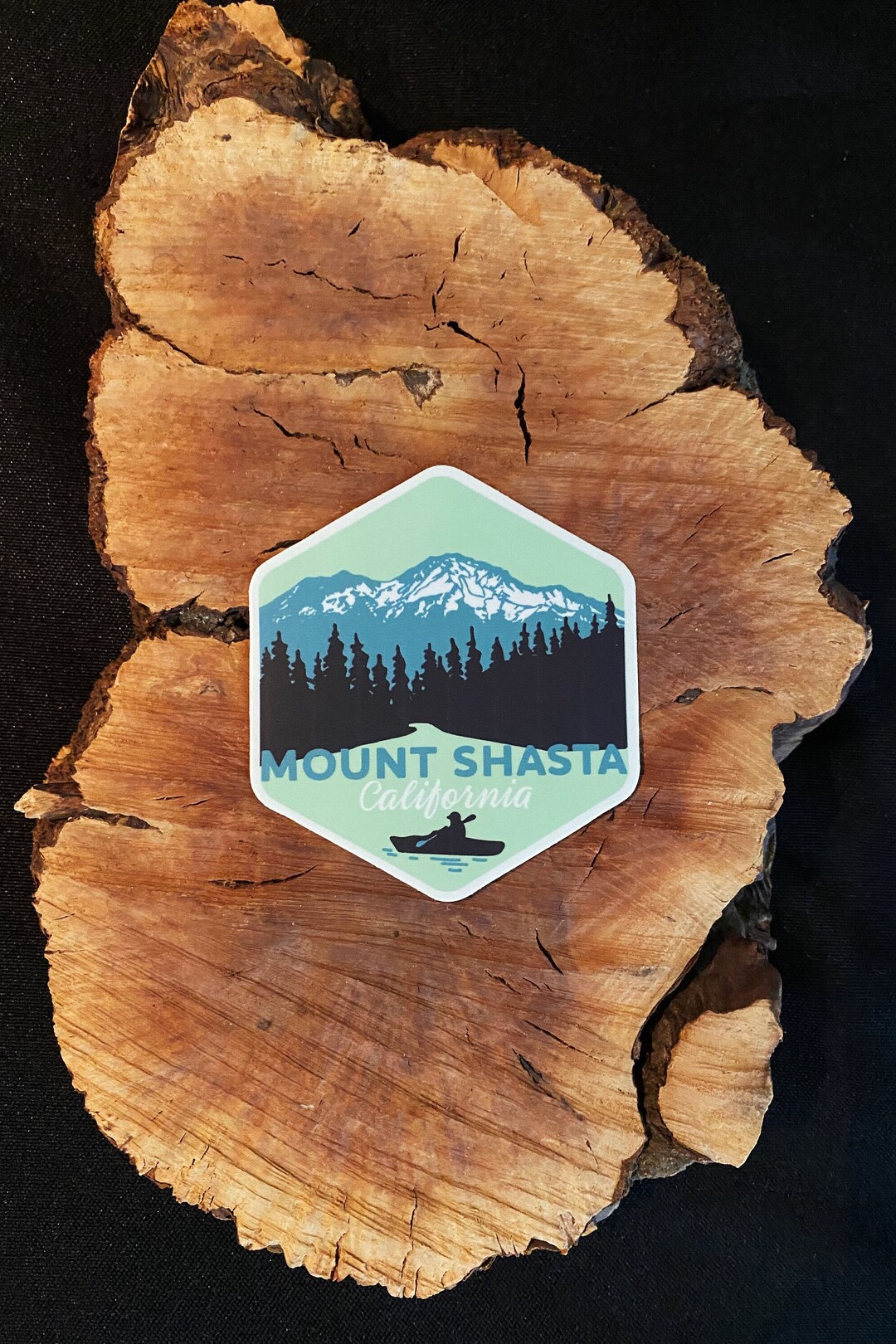 Mount Shasta Lake Life Hexagon Vinyl Sticker Premium Weatherproof Vinyl ...