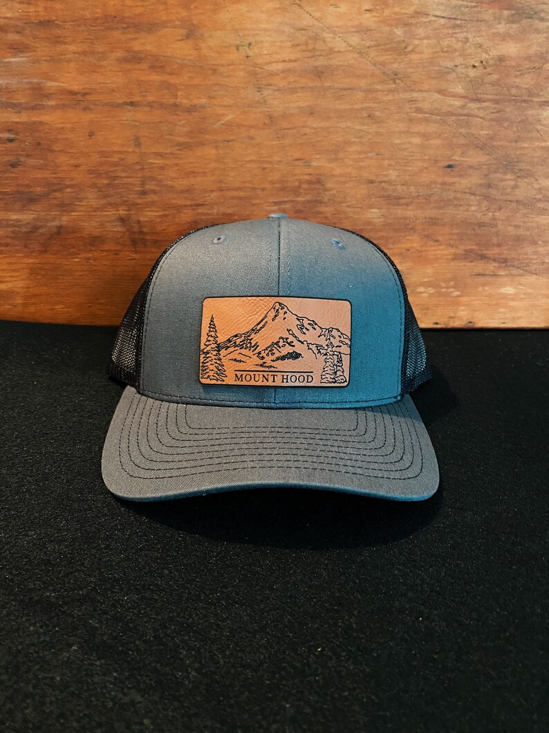 Mt. Hood Oregon Cascades Mountain Leather Patch | Etsy