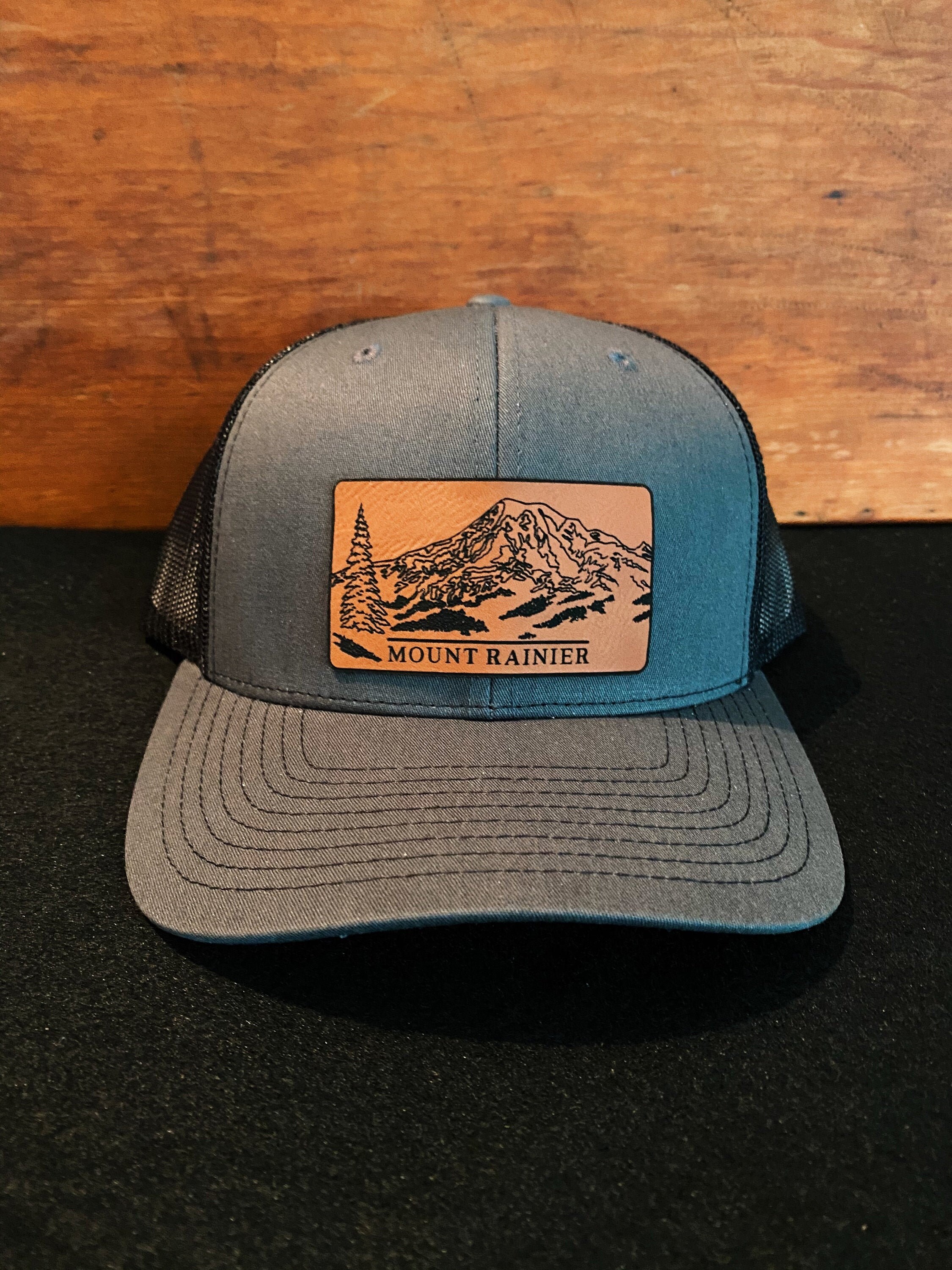 Mt. Rainier Washington Cascades Mountain Leather Patch | Etsy