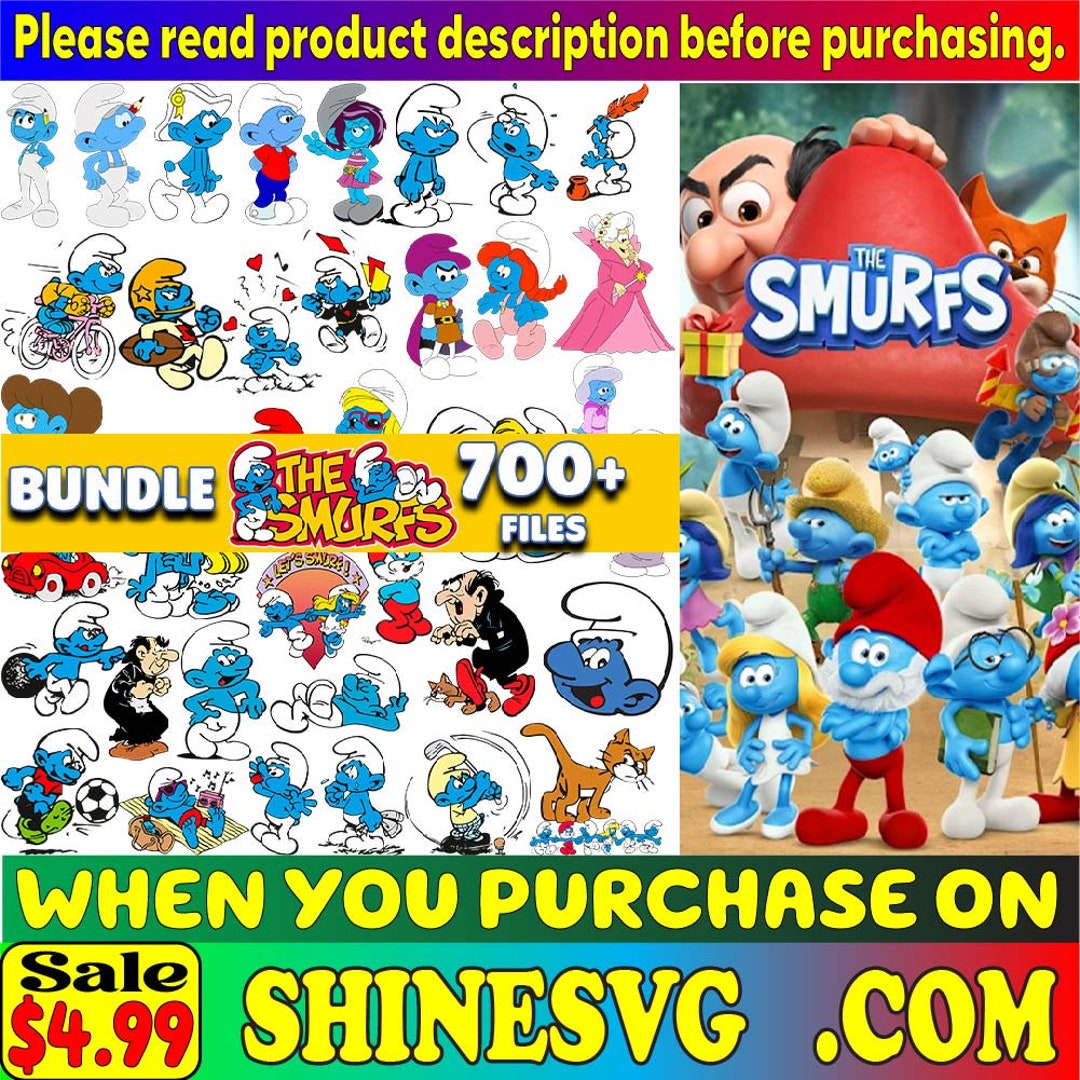 Bundle 700 Files Smurfs Svg, Smurfs Svg, Mega Bundle Smurfs Png, Smurfs ...