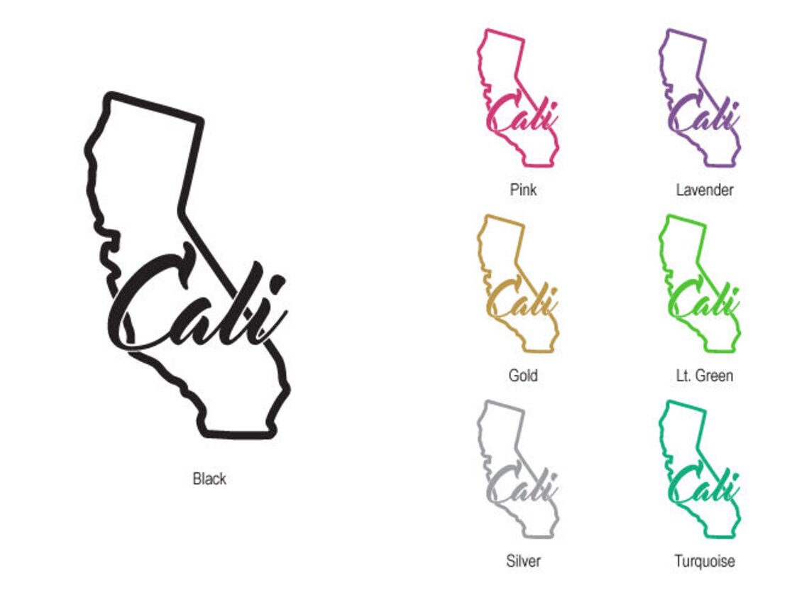 California "cali" State Vinyl Decal - Etsy