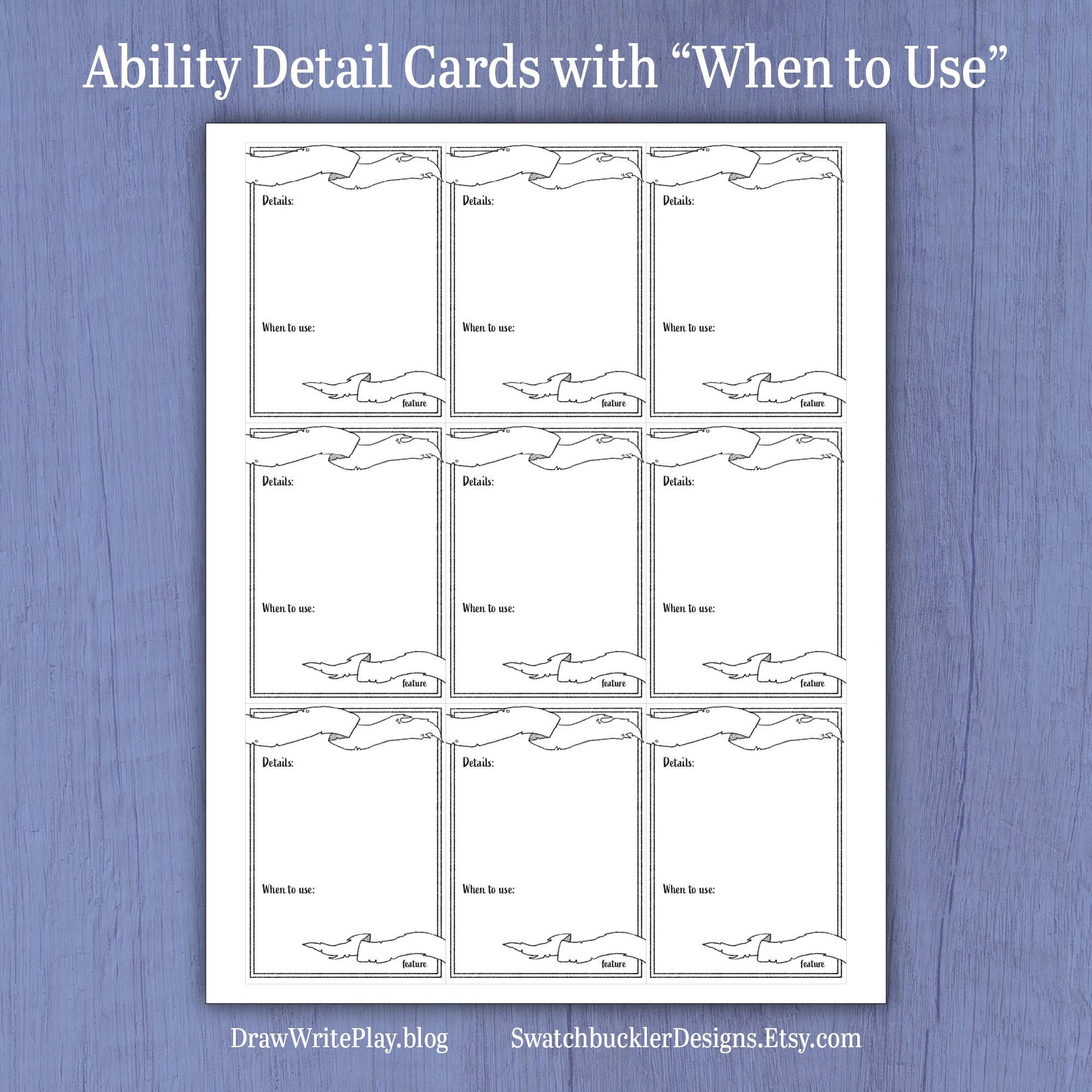 Custom RPG Printable Card Templates for Games Like Dungeons & Dragons ...