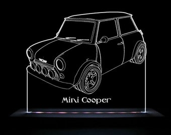 Mini Cooper S Edge Lit LED Acrylic Light up Sign Desk Model - Etsy