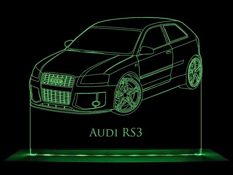 Audi RS3 Edge Lit LED Acrylic Light up Sign Desk Model Night - Etsy