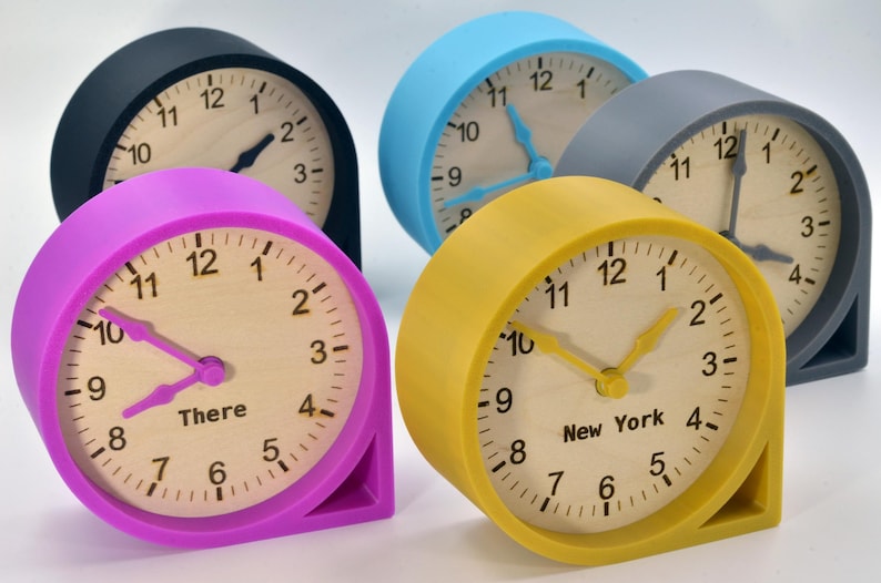 Custom Multi-timezone Clocks Set – Handmade Minimalist Design Maple ...