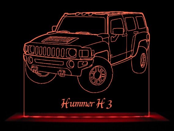 Hummer H3 Edge Lit LED Acrylic Light up Sign Desk Model Night | Etsy