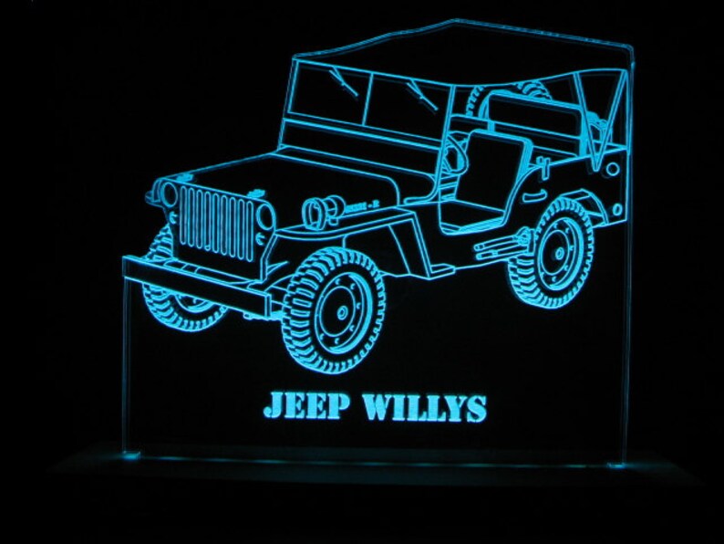 Jeep Willys Edge Lit LED Acrylic Light up Sign Desk Model - Etsy
