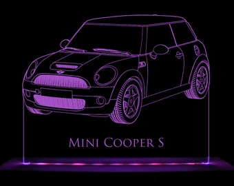 Mini Cooper Convertible Edge Lit LED Acrylic Light up Sign | Etsy