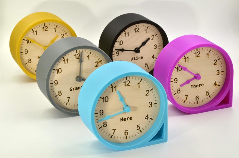 Custom Multi-timezone Clocks Set – Handmade Minimalist Design Maple ...