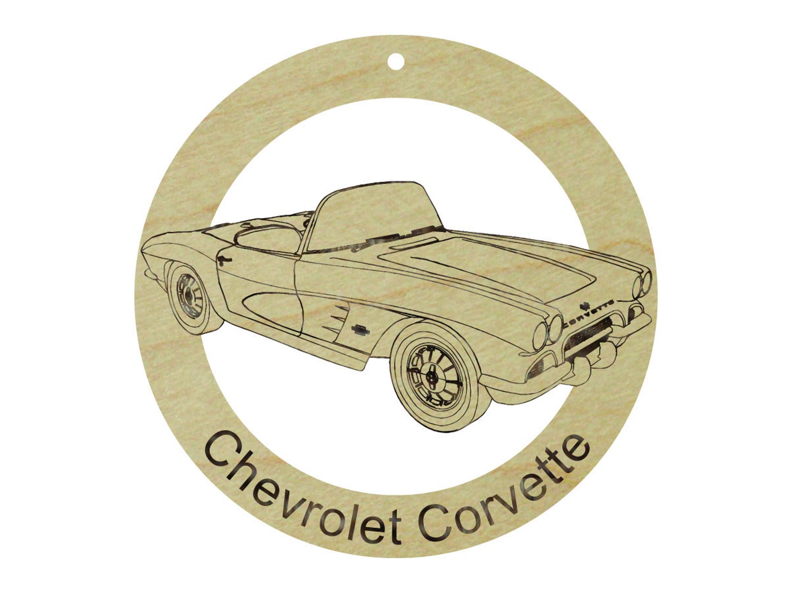1961 Chevy Chevrolet Corvette Laser Engraved Natural Maple Hardwood ...