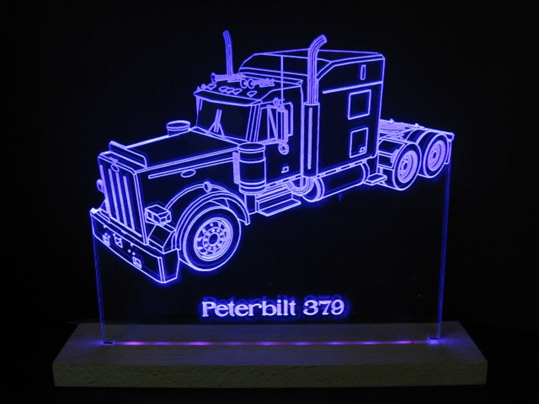 Peterbilt 379 Semi Truck Edge Lit LED Acrylic Light up Sign Desk Model ...