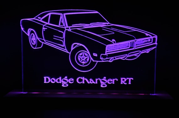 1969 Dodge Charger RT Edge Lit LED Acrylic Light up Sign Desk | Etsy