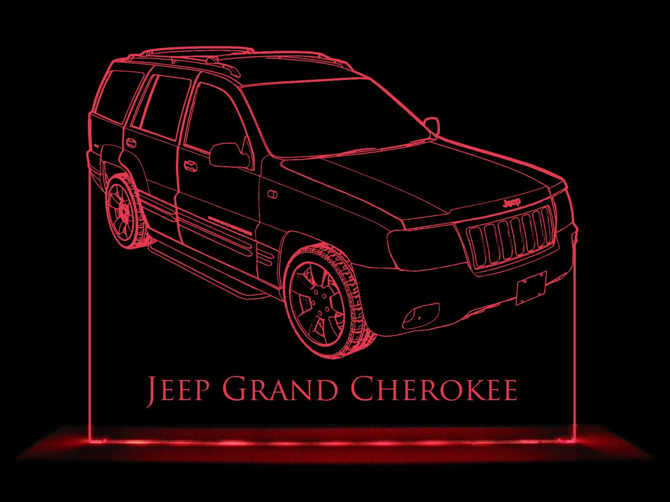 Jeep Grand Cherokee Edge Lit LED Acrylic Light up Sign Desk - Etsy