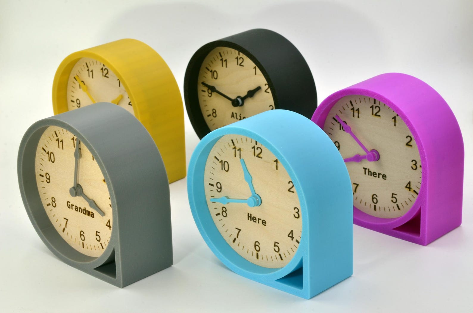Custom Multi-timezone Clocks Set – Handmade Minimalist Design Maple ...