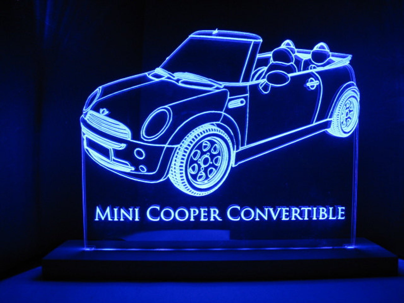 Mini Cooper Convertible Edge Lit LED Acrylic Light up Sign - Etsy