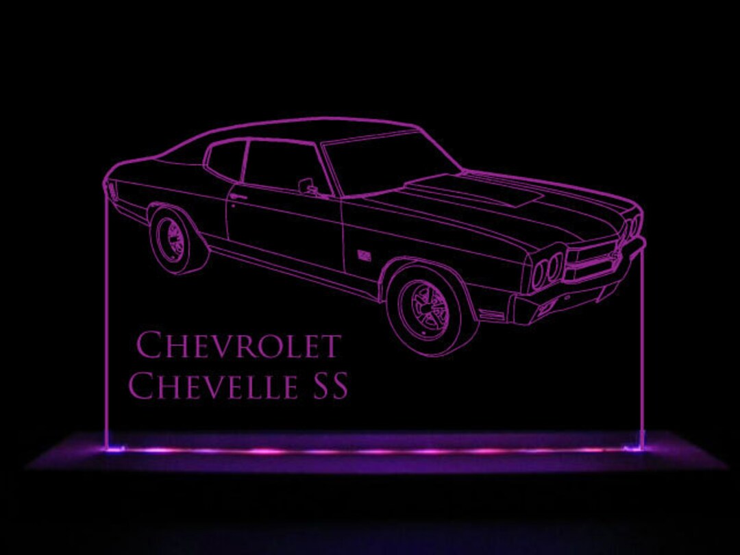 Chevrolet Chevelle SS Edge Lit LED Acrylic Light up Sign Desk Model ...