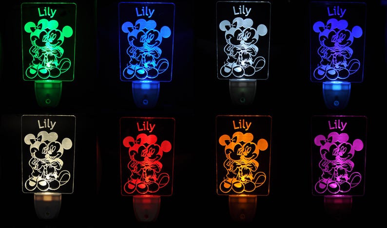 Personalized Plug in Night Light, Light Sensor Auto on off Dusk-to-dawn ...