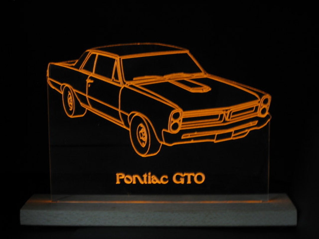 Pontiac GTO Edge Lit LED Acrylic Light up Sign Desk Model Night Light ...