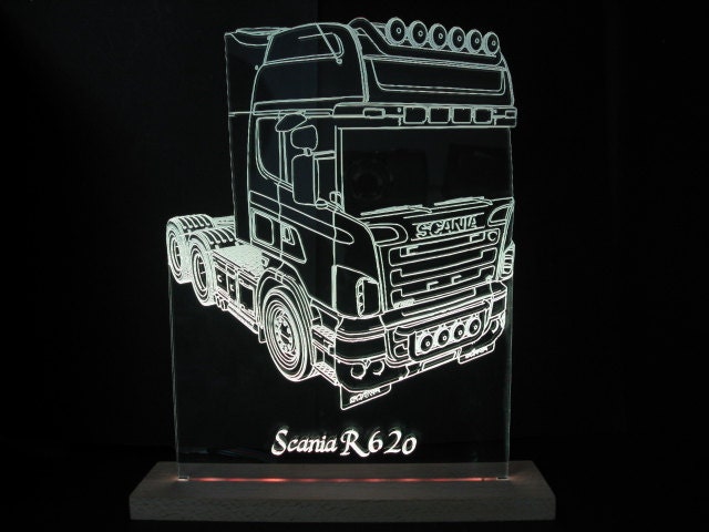 Scania R620 Semi Truck Edge Lit LED Acrylic Light Up Sign Desk | Etsy