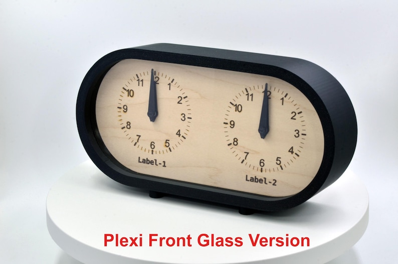 Personalized Two Time Zone Clock Custom Made World 2 Timezone Desktop ...