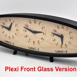 Personalized Triple Time Zone Clock Custom Made World 3 Timezone ...