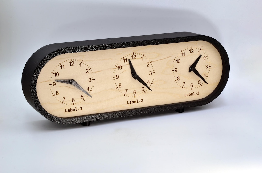 Personalized Triple Time Zone Clock Custom Made World 3 Timezone ...