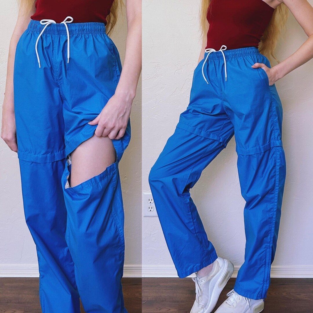 Vintage 1990s Aqua Blue Breakaway Track Pants | Convertible Snap-off ...