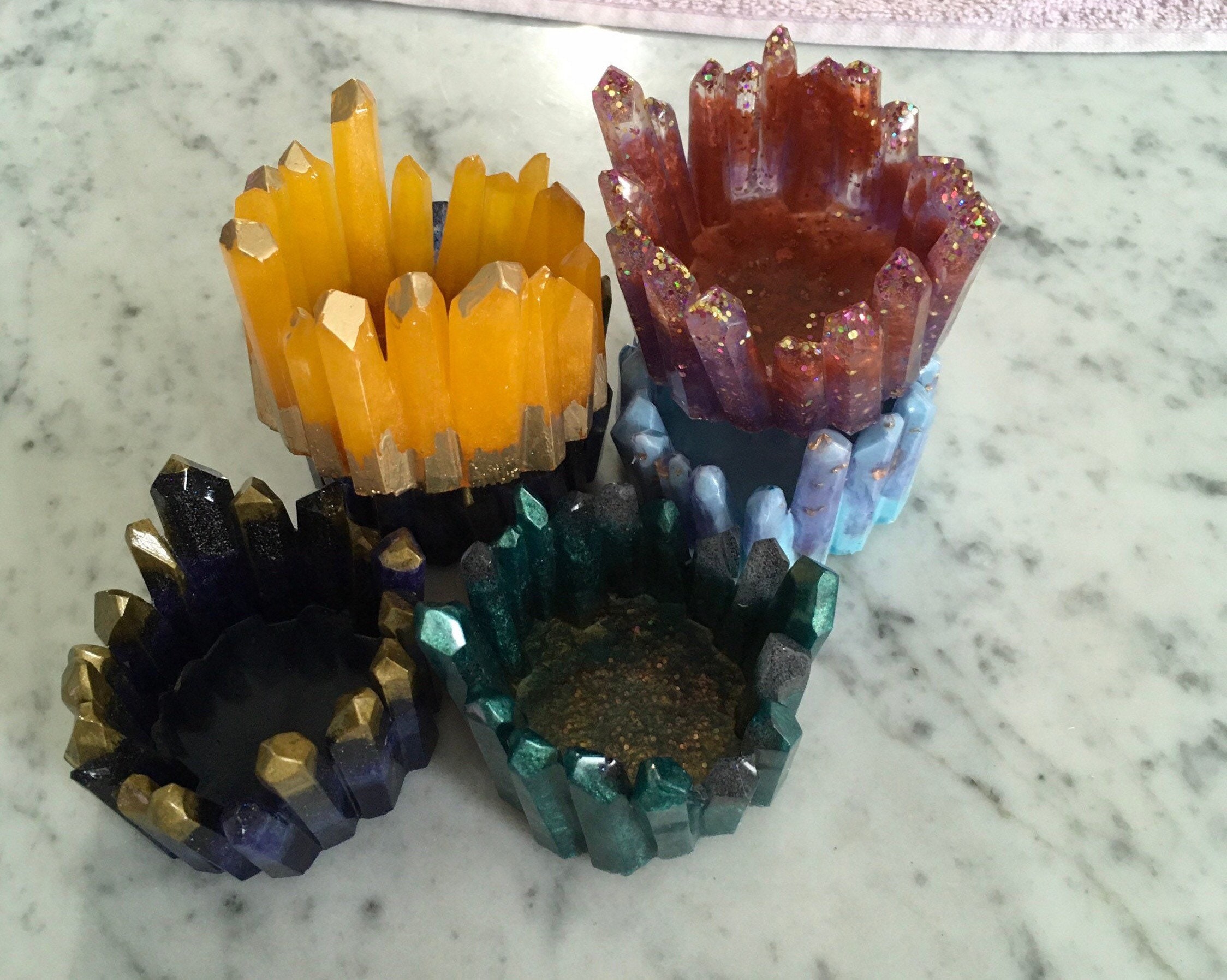 Crystal Cluster Tea Light Candle Holders | Etsy