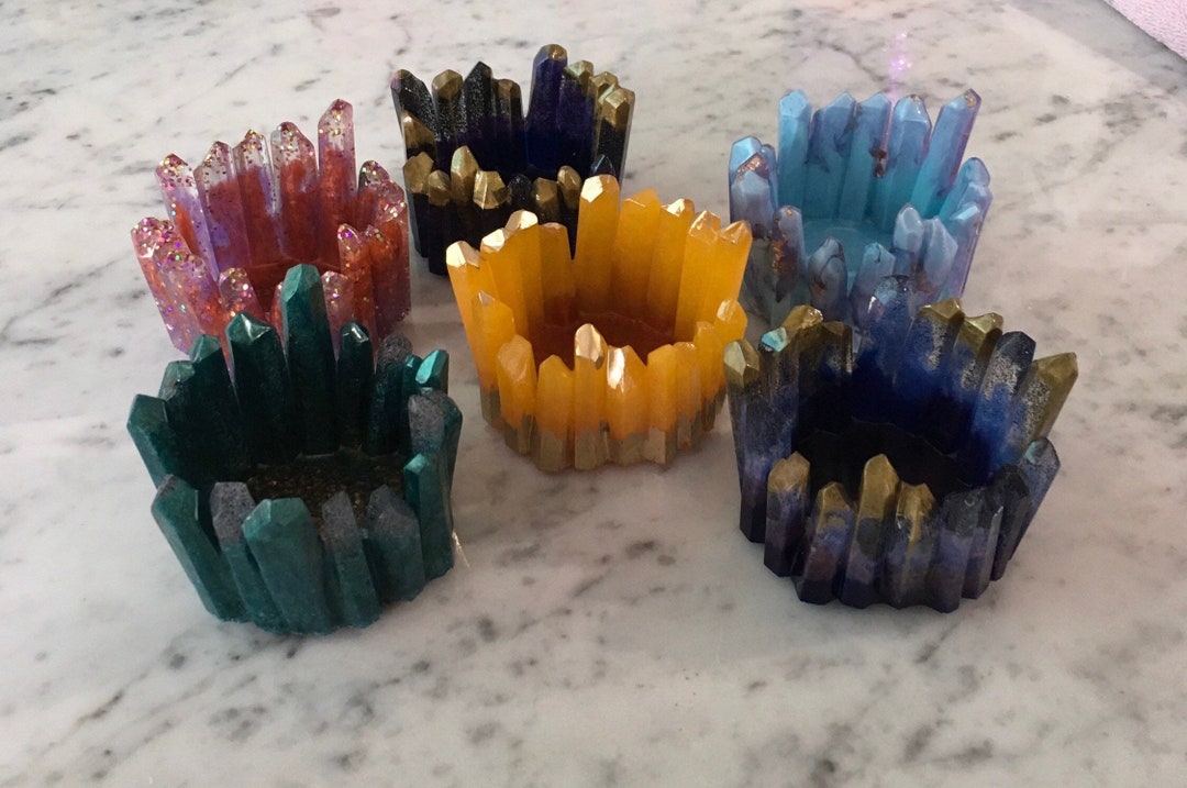 Crystal Cluster Tea Light Candle Holders - Etsy