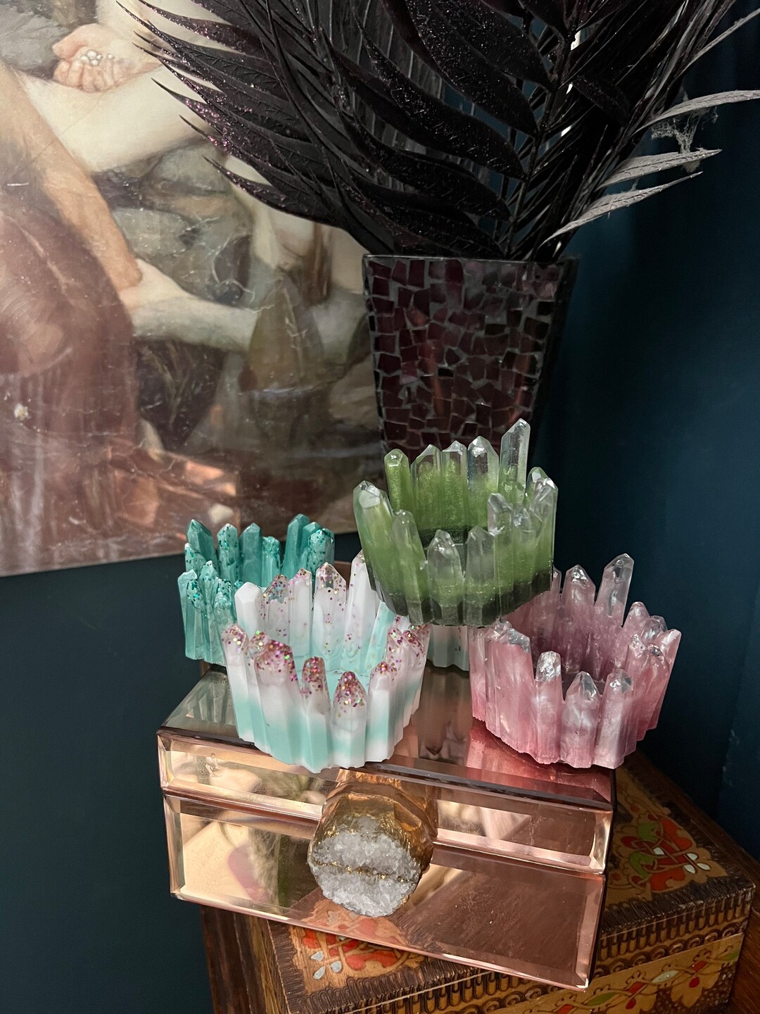 Crystal Cluster Tea Light Candle Holders - Etsy