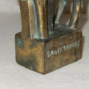 FRED PRESS Modernist Zodiac Sculpture SAGITTARIUS Centaur Bronze Metal ...