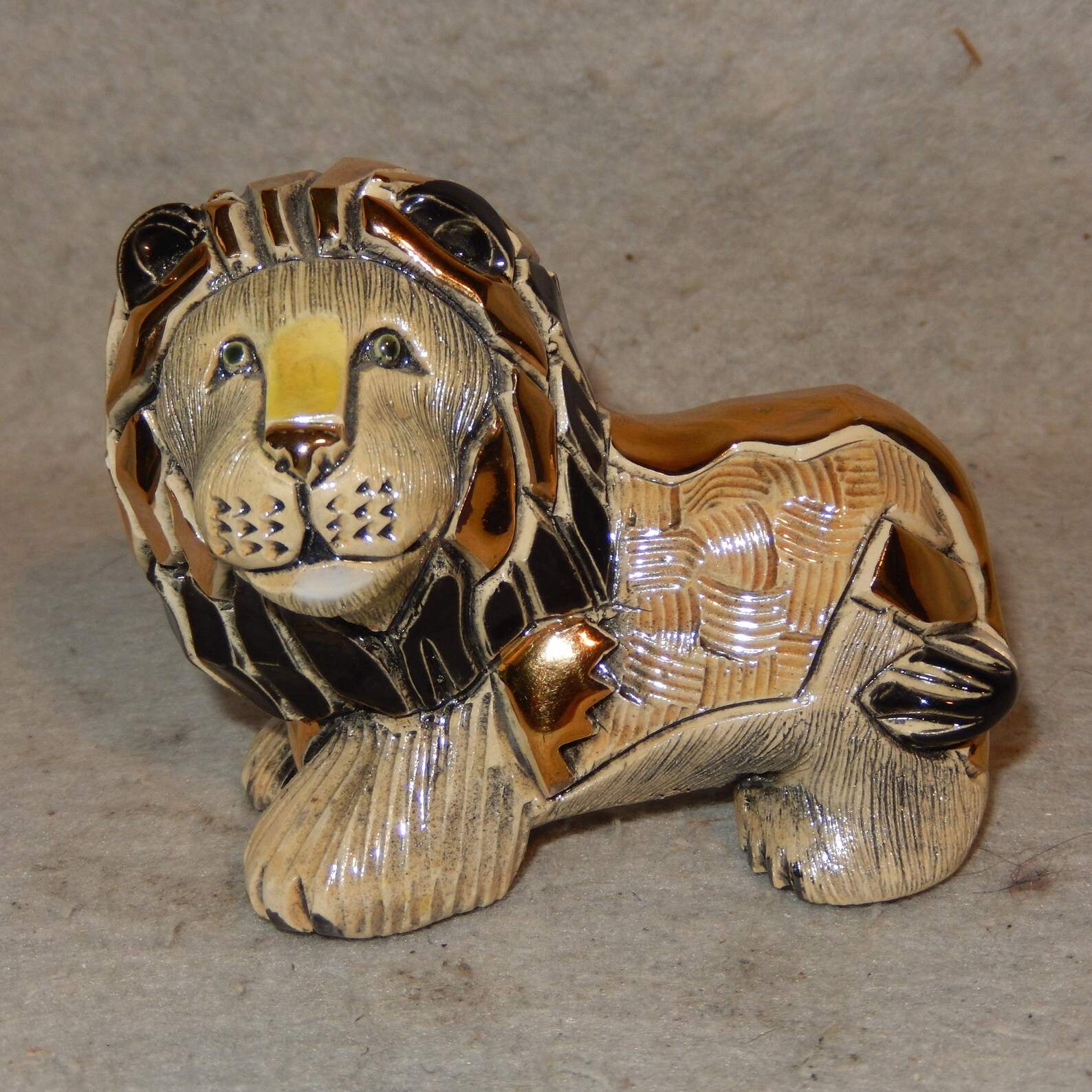 Artesania Rinconada 709 LION Gold Black Standing Wild Cat - Etsy