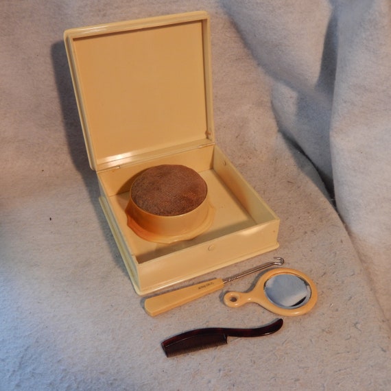 French Ivory PyRaLin Celluloid Vanity Box Mirror DuBa… - Gem