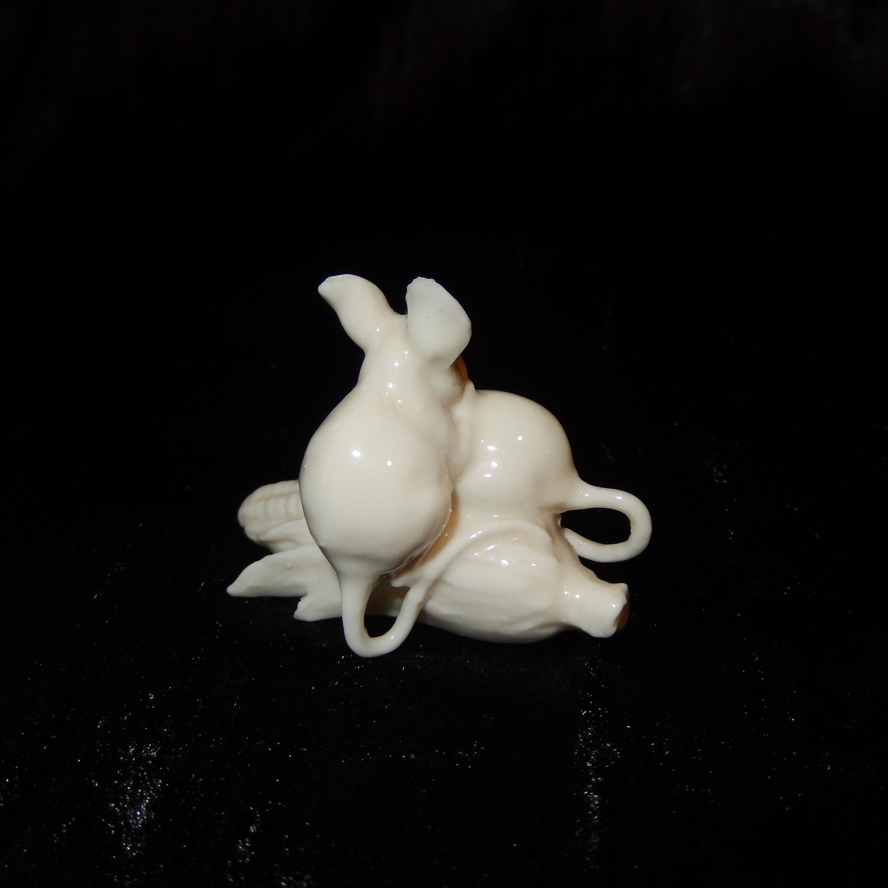 Cacciapuoti? Italian Porcelain MICE Corn Cob Figurine Blanc White Italy ...
