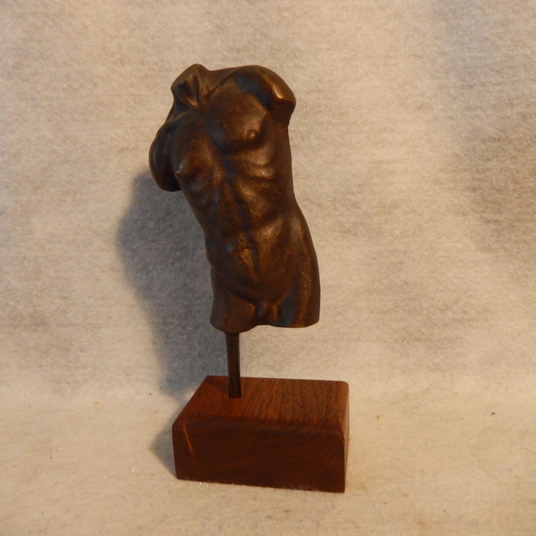 1981 Scott NELLES Bronze TORSO Art Sculpture Male Nude Relic Classical ...