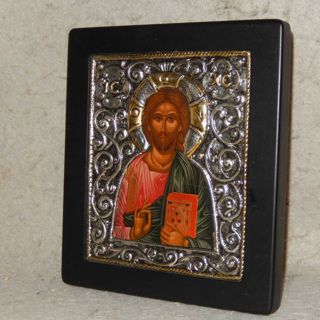 GREEK Orthodox Silver Gold Traditional Holy Art Byzantine Icon 950 ...